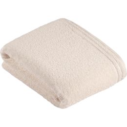 Vossen Badetuch &raquo;Calypso Feeling&laquo; mit schmaler Bord&uuml;re aus 100% Baumwolle, Vegan, einfarbig wei&szlig; Walkfrottee, Obermaterial: 100% Baumwolle B/L: 100cmx150cm, 