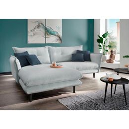 Home Affaire Ecksofa &raquo;Lazio modern und bequem, schmale Armlehnen, tolle Detailverarbeitung&laquo; zwei verschiedene Fu&szlig;farben w&auml;hlbar blau 100% Polyester B/
