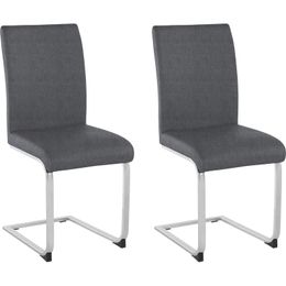 OTTO home Freischwinger &raquo;Charissa&laquo; (Set) 2 Stk.Bezug in verschiedenen Qualit&auml;ten, maximale Belastbarkeit 120 kg grau Holzwerkstoff, Metall B/H/T: 44cm