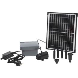 Ubbink Springbrunnenpumpe &raquo;SolarMax 600 Accu inkl. PowerControl&laquo; Hybrid-Funktion schwarz Mit 2 Spr&uuml;hd&uuml;sen