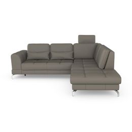 Sit & More sit&more Ecksofa &raquo;Bendigo L-Form&laquo; inklusive Sitztiefenverstellung, Bodenfreiheit 12 cm, in 2 Fu&szlig;farben braun B/H/T: 258cm x 84cm x 226cm, NaturLEDER ,