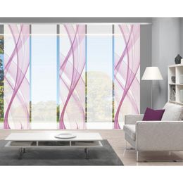 Vision Schiebegardine &raquo;PACOLIA&laquo; Paneelwagen 5 Stk. tlg. SET,SCHIEBEVORHANG,BAMBUS,DIGITALDRUCK pink Polyester 260cm, Paneelwagen, 60cm