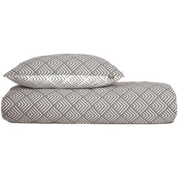 Schiesser Bettw&auml;sche &raquo;Mabel aus weicher Baumwolle mit abstraktem Muster&laquo; 2 Stk. MADE IN GREEN by OEKO-TEX grau Renforc&eacute;, Obermaterial: 100% Baumwolle B/L: 155cm