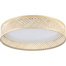 Eglo Deckenleuchte &raquo;LUPPINERIA Deckenlampe, Kunststoff, Stahl und Holz, IP20, Flurlampe&laquo; LED-Modul 1 Stk. Warmwei&szlig; Wand-/Deckenleuchte, H8 x &Oslash;38 cm, 