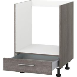 KOCHSTATION Herdumbauschrank &raquo;KS-Trea UHBLS60&laquo; mit Schubkasten, Breite 60 cm, H&ouml;he 75 cm grau eichefarben grau, B/H/T: 60cm x 75cm x 56cm