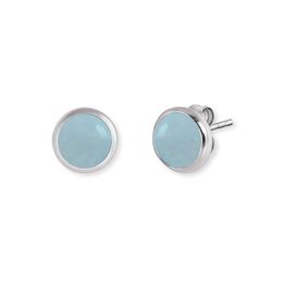 Engelsrufer Damen Paar Ohrstecker &raquo;POWERFUL STONE BLAUER ACHAT&laquo; mit Achat bunt 10mm, Silber 925 (Sterlingsilber)