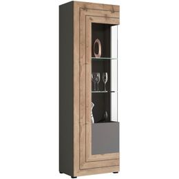 Home Affaire Vitrine &raquo;Aalborg, H&ouml;he 194 cm, 1 Glast&uuml;r, 2 Glaseinlegeb&ouml;den, Metallgriffe&laquo; Vitrinenschrank, Hochschrank, Stauraumschrank, Wohnm&ouml;bel, 