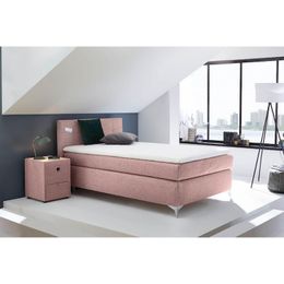Jockenh&ouml;fer Boxspringbett &raquo;Nora erh&auml;ltlich in den Gr&ouml;&szlig;en 100,120 & 140cm&laquo; mit Topper und h&ouml;henvariablem Kopfteil rosa Bezug Bett: 100% Polyester;Topper und 