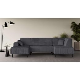 OTTO home Wohnlandschaft &raquo;ARROS U-Form mit Wellenunterfederung, Ma&szlig;e B/T/H: 300/163/81 cm&laquo; incl. Zierkissen, mit Recamiere links/rechts bestellbar, 