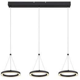 Globo LIGHTING H&auml;ngeleuchte &raquo;GRENVIX&laquo; LED-Modul 1 Stk. Warmwei&szlig; H&auml;ngeleuchte Schwarz, Opal, 3 Helligkeitsstufen, LED 36W schwarz 1, H: 120cm, 1 Stk.
