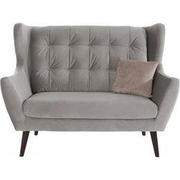 Home Affaire 2-Sitzer &raquo;Hemmink&laquo; mit Knopfheftung grau Samtvelours (100% Polyester);Luxus-Microfaser (100% Polyester);Struktur (94% Polyester, 6% 