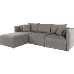 OTTO home Ecksofa &raquo;N&ouml;re L-Form&laquo; 3 Teile, in vielen Bezugsqualit&auml;ten und Farben. Modulteile s. "N&ouml;re" grau Samtoptik (100% Polyester);Struktur (100% 