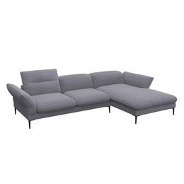 FLEXLUX Ecksofa &raquo;Salino, Funktionssofa mit Recamiere, Relaxsofa, Ecksofa&laquo; Sofa mit Arm- und Kopfteil-Verstellungen, Kaltschaum & Stahl-Wellen grau 100