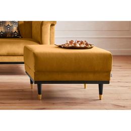 Home Affaire Hocker &raquo;Chamby&laquo; mit Holzrahmen unten gold Luxus-Microfaser Lederoptik (100% Polyester);Samtoptik (100% Polyester) B/H/T: 70cm x 46cm x 