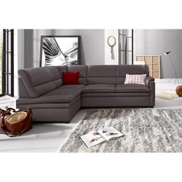 Sit & More sit&more Ecksofa &raquo;Pisa L-Form&laquo; mit Federkern, wahlweise mit Schlaffunktion braun NaturLEDER (echtes Rindsleder), Korpus in Kunstleder SOFTLUX ;Luxus-