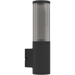 Eglo Wandleuchte &raquo;Salle Wandlampe, Au&szlig;enleuchte aus Aluminium und Kunststof, IP54, E27&laquo; E27 1 Stk. Wand-/Deckenleuchte - H31 x &Oslash;7,5 x AL10,5 cm - 