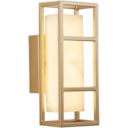 Searchlight Wandleuchte &raquo;Mirage LED Wall Light, Matt Gold & Marbleised Resin&laquo; LED-Modul 1 Stk. Warmwei&szlig; gold 1, H: 40cm, 1 Stk.