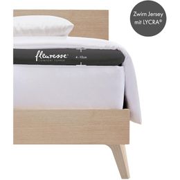 Fleuresse Spannbettlaken &raquo;Topper&laquo; aus Jersey-Elasthan, f&uuml;r eine Matratzenh&ouml;he bis 10 cm grau Jersey-Elasthan, Obermaterial: 96% Baumwolle, 4% Elasthan