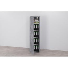 FMD Mehrzweckschrank &raquo;Inca 1&laquo; Flurschr., Aktenschr., verstellb. B&ouml;den, mit/ohne Spiegel, B: 50 cm grau Holzwerkstoff beton, B/H/T: 50cm x 184cm x 