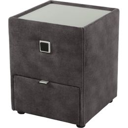 Jockenh&ouml;fer Nachtkonsole &raquo;Lancy&laquo; mit LED-Beleuchtung grau Glas, Holzwerkstoff B/H/T: 42,5cm x 53cm x 45cm, 1 Stk.