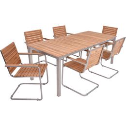 Garden Pleasure Garten-Essgruppe &raquo;DALLAS/DENVER Set 06&laquo; 7 Stk. tlg. silber Einheitsgr&ouml;&szlig;e