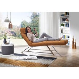 W.Schillig Relaxliege &raquo;daily dreams bequem und elegant, B/T 75/170cm&laquo; Funktionsliege wahlweise mit Motor, Gestell Chrom, Breite 75 cm gelb Longlife 