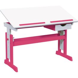 Inter Link Kinderschreibtisch &raquo;Pijii in modernen Trendfarben, h&ouml;henverstellbar & neigbar, ergonomisch&laquo; inkl. Schublade & Buchhalterung, BxTxH: 109 x 55 x 63-96 