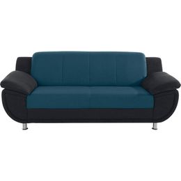 Trendmanufaktur 3-Sitzer &raquo;Rondo 3, zeitlos und modern, bequem, Materialmix, Breite 207cm&laquo; wahlweise mit Federkern, extrabreite Armlehnen zum Relaxen 