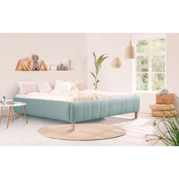 Home Affaire Polsterbett &raquo;Tarje&laquo; in 5 Breiten, auch in &Uuml;berl&auml;nge 220 cm, incl. Roll-Lattenrost blau Struktur fein (100% Polyester) Liegefl&auml;che L&auml;nge B