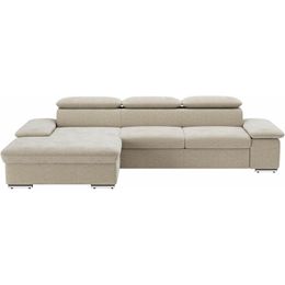 Sit & More sit&more Ecksofa &raquo;Valantine L-Form, B: 286 cm&laquo; mit Arm- & Kopfteilverstellung, optional mit Schlaffunktion beige 100% Polyester B/H/T: 286cm x 73cm x 