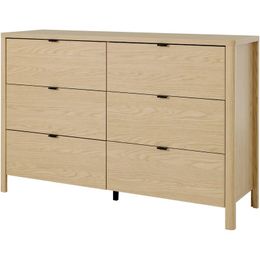 Kommode &raquo;IZADI&laquo; Eine praktische und funktionale Kommode Spanplatte B/H/T: 134cm x 90cm x 48cm, Eiche Rookwood Nachbildung, 6 Stk., Kiefer, 0 Stk.