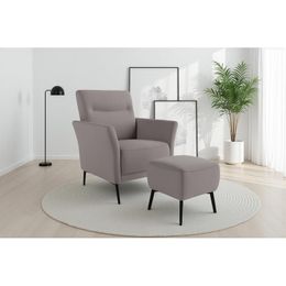 Sit & More sit&more Sessel &raquo;Talvi&laquo; 2 Stk. tlg. 2-teiliges Set- Sessel mit Hocker grau 98% POLYESTER, 2% POLYAMID Flachgewebe, Sesselmit Hocker, B/H/T: 76cm x 