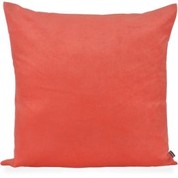 HOCK Dekokissen &raquo;Versatil&laquo; Sofakissen inkl. F&uuml;llung, 50x30cm, einfarbig, pink, Samt, Dekokissen orange Baumwolle, Polyester B/L: 70cm x 70cm, 1 Stk.