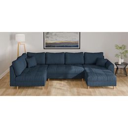 Home Affaire Wohnlandschaft &raquo;CHARRE U-Form mit Ottomane, Ma&szlig;e B/T/H: 310/161/81 cm&laquo; feine Steppung, lose R&uuml;cken- und Zierkissen, auch in Cord und 