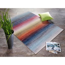 OCI DIE TEPPICHMARKE Teppich &raquo;Rainbow Stripe&laquo; rechteckig 5 mm H&ouml;he Kurzflor, weiche Microfaser, Wohnzimmer bunt Kunstfaser B : 170cm 1 Stk., 5mm, L: 