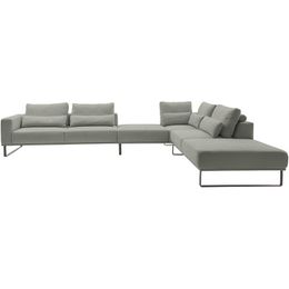 Musterring Ecksofa &raquo;JustB! PM100 bequem, modern, elegant und viel Platz, bodenfrei&laquo; mit Zwischenhocker, wahlweise mit Funktion und Kissen, Ma&szlig;e 290 x 308 grau 85