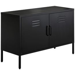 Mid.you Lowboard, Schwarz, Metall, 1 F&auml;cher, 100x64x40 cm, Wohnzimmer, Wohnw&auml;nde, Lowboards