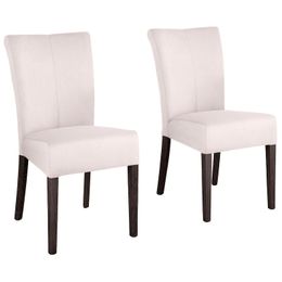 Home Affaire Esszimmerstuhl &raquo;Queen&laquo; (Set) 2 Stk.Beine aus massiver Buche, wengefarben lackiert, Polsterstuhl grau Massivholz B/H/T: 46cm x 93cm x 64cm