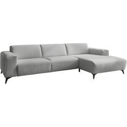 Die PlanBar Ecksofa &raquo;MP-IN24031&laquo; SoftSitz-Kaltschaumpolsterung, wahlweise mit motorischer Vorziehbank grau 100% Polyester B/H/T: 298cm x 75cm x 174cm,
