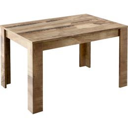 Home Affaire Esstisch &raquo;Mango&laquo;,Breite 137 cm, ausziehbar auf 187 cm beige B/H/T: 137cm x 79cm x 90cm, Ansteckplatte