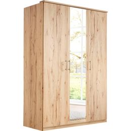Priess Kleiderschrank &raquo;Husum&laquo; mit dekorativen Kranz, wahlweise mit Schubk&auml;sten beige Holzwerkstoff B/H/T: 140cm x 196cm x 57cm, T&uuml;ren: 3 Stk. ohne 