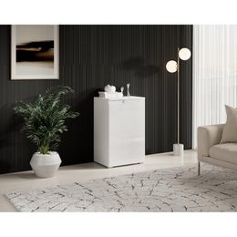 HBZ-MEBLE HBZ Kommode &raquo;Spice Wei&szlig; Hochglanz, BxHxT 50x80x40 cm&laquo; Kommode mit 1 T&uuml;r und 1 Einlegeboden verstellbar wei&szlig; Holzwerkstoff B/H/T: 50cm x 80cm x 40cm, 1