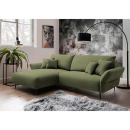 Home Affaire Ecksofa &raquo;Lazio modern und bequem, schmale Armlehnen, tolle Detailverarbeitung&laquo; inklusive Armlehnenverstellfunktion, 4x Zierkissen gratis 
