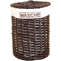my home W&auml;schekorb Rattangeflecht, H&ouml;he 65 cm braun Geflecht Rattan B/H/T: 46cm x 65cm x 46cm