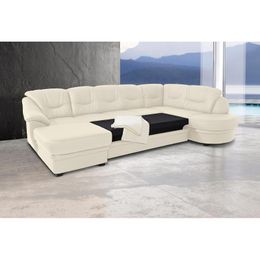 Sit & More sit&more Wohnlandschaft &raquo;Savoni U-Form&laquo; wahlweise mit Schlaffunktion wei&szlig; NaturLEDER (echtes Rindsleder) in Sitz und R&uuml;cken. Korpus in passendem 