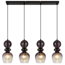 Globo LIGHTING H&auml;ngeleuchte &raquo;CLARITY&laquo; E27 1 Stk. H&auml;ngelampe/Schlafzimmer/Wohnzimmer/schwarz/ 4 bauchige Gl&auml;ser schwarz 1 Stk.