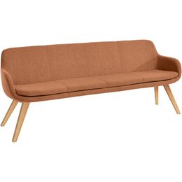 Musterring Essbank &raquo;Tavia&laquo; Stativgestell aus Eiche bianco massiv, Breite 180, 200 oder 220 cm orange 100% PES B/H/T: 220cm x 87cm x 66cm, Flachgewebe
