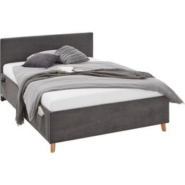 Meise M&ouml;bel meise.m&ouml;bel Kinderbett &raquo;COOL&laquo; Polsterbett wahlweise mit Bettkasten, Jugendbett inkl. USB-Anschluss grau Liegefl&auml;che L&auml;nge B: 200cm x 140cm, Cord mit 