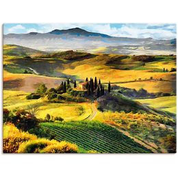 Artland Wandbild &raquo;Toskana von oben&laquo; Bilder von Europa 1 Stk. tlg. als Leinwandbild, Poster in verschied. Gr&ouml;&szlig;en gelb Leinwand B/H/T: 80cm x 60cm, Leinwandbild