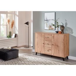 Home Affaire Kombikommode &raquo;Berlin 30 AO Kommode&laquo; beige Hartfaserplatte, Holzwerkstoff, Kunststoff, Metall B/H/T: 130cm x 92cm x 40cm, 3 Stk., 2 Stk.
